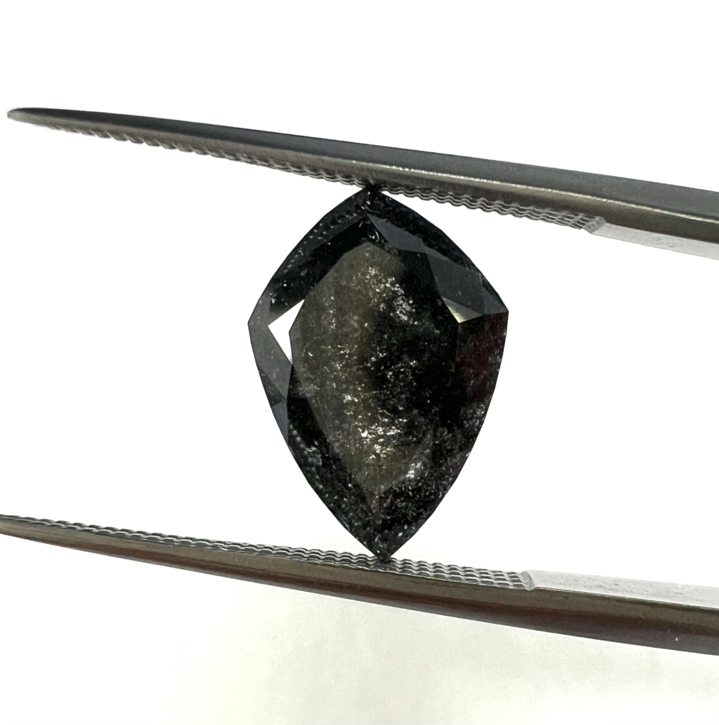 Rose Cut Natural Black Salt and Pepper Shield 3.21ct – Rough Diamond World